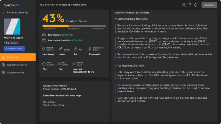 A Truly Comprehensive Advanced Planning Platform - FP Alpha